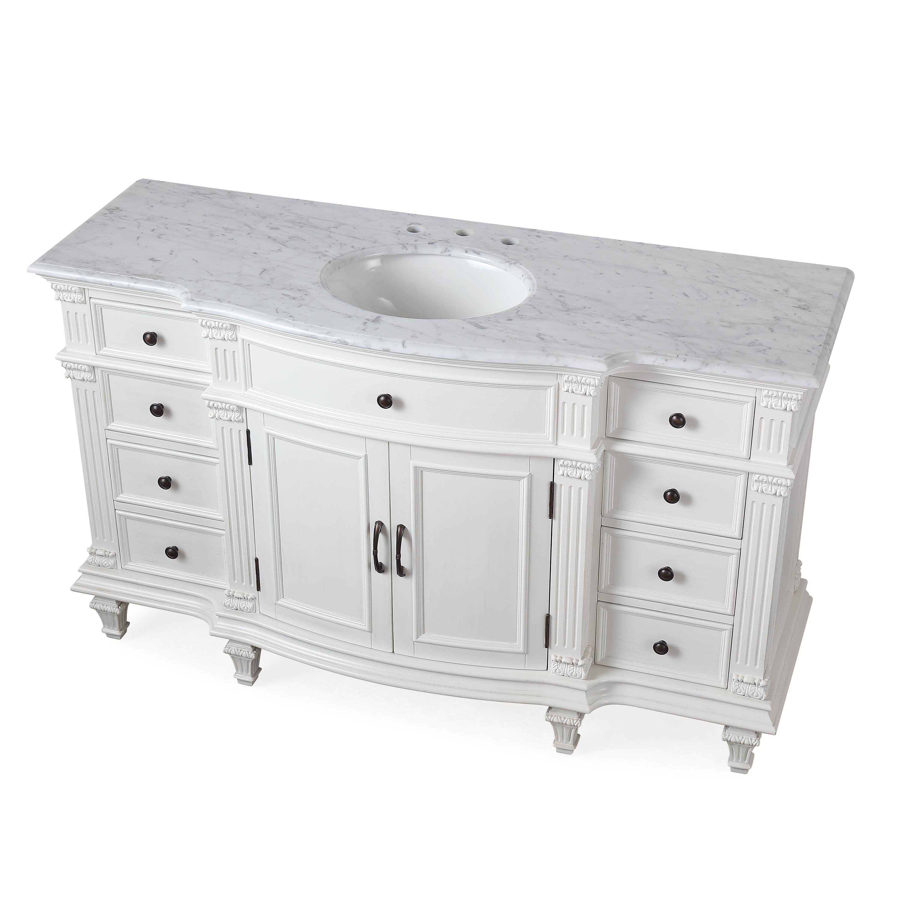 Fleur De Lis Living Hathaway 60" Single Sink Cabinet Bathroom Vanity ...