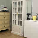 Winston Porter Display Cabinet With Tempered Glass Door And 2 Drawers ...