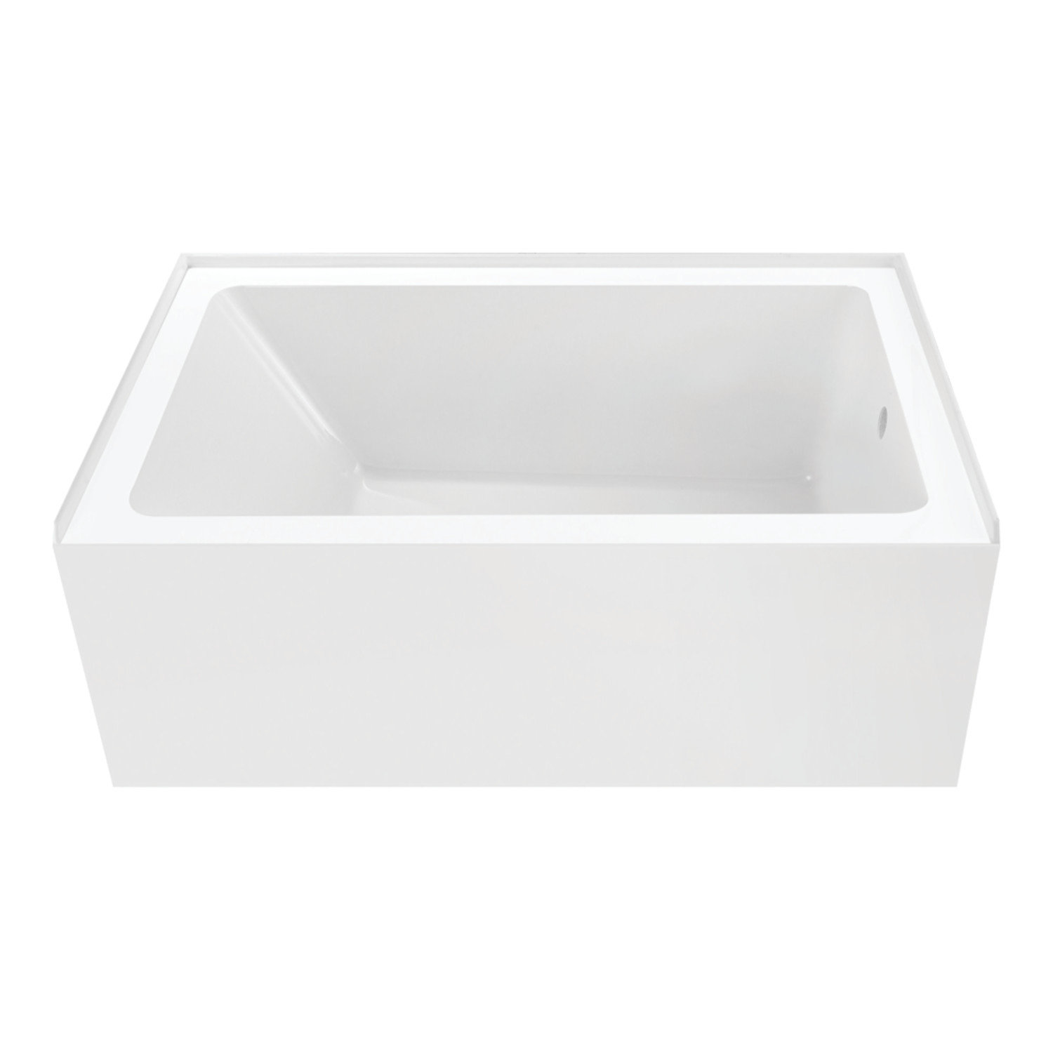 Kingston Brass Aqua Eden 54-Inch Acrylic Rectangular 3-Wall Alcove Tub ...
