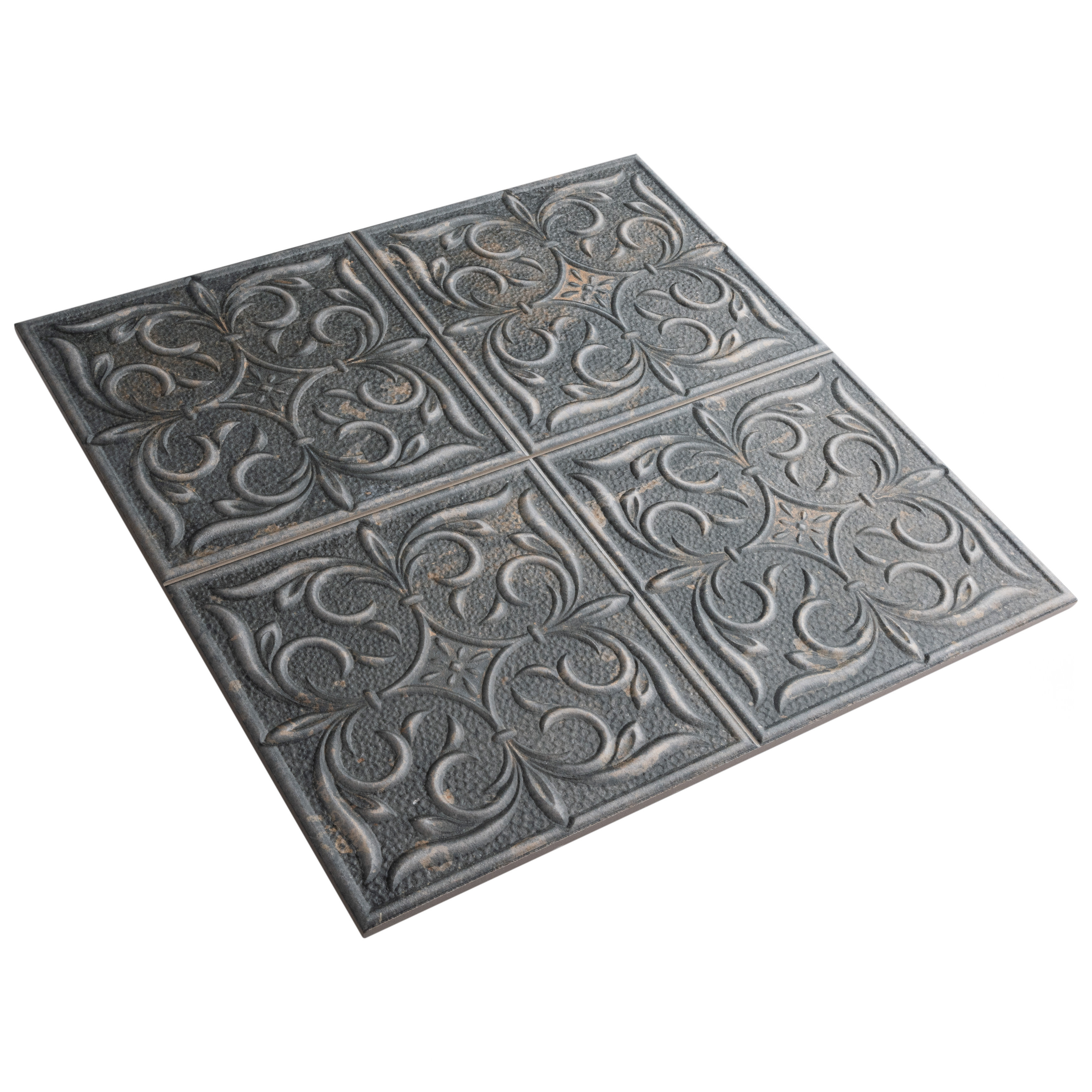 Merola Tile Antigua Lis 13" x 13" Porcelain Metal Look Wall Tile ...