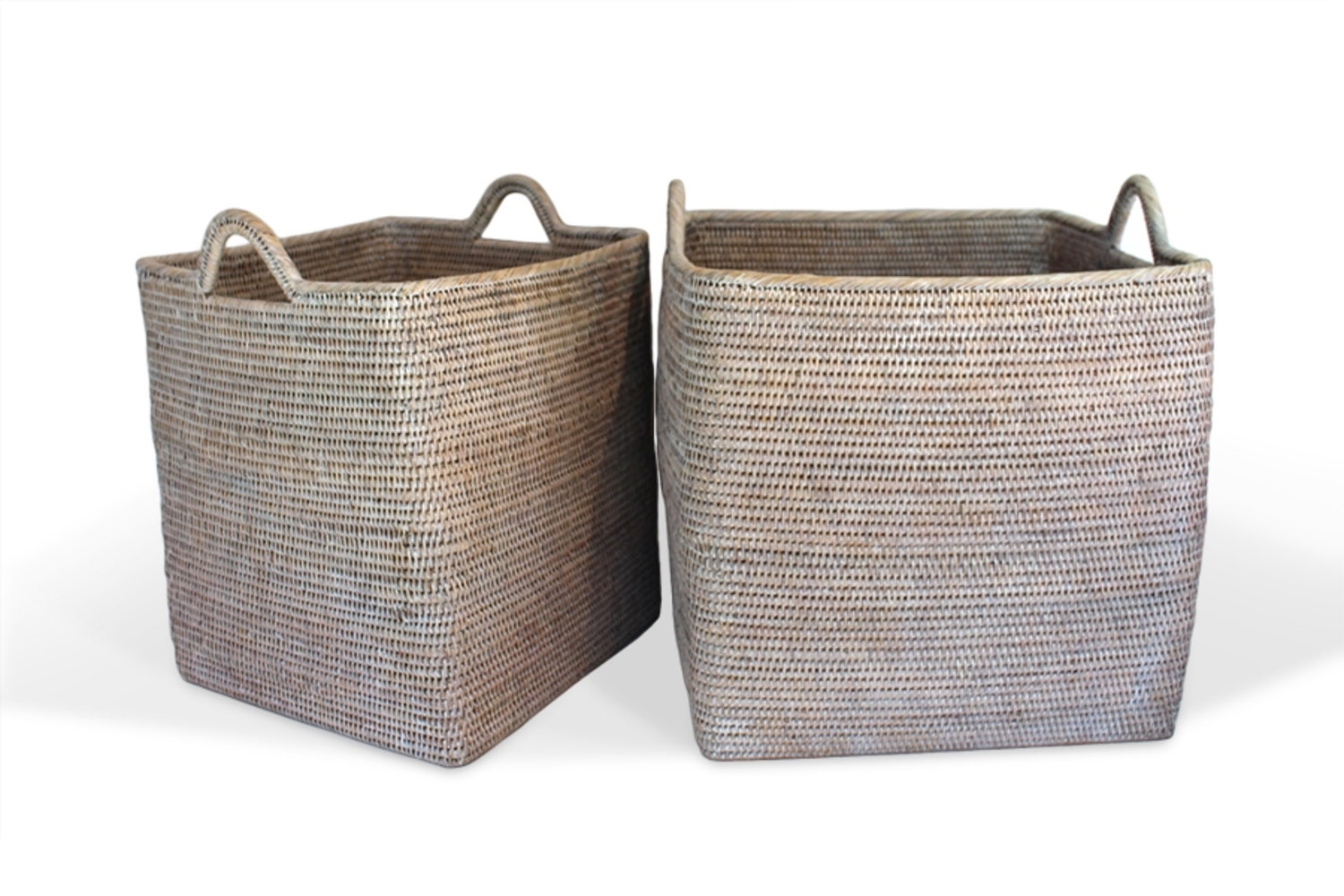 Matahari US Square Set Of 2 Nested Baskets With Loop Handles | Wayfair