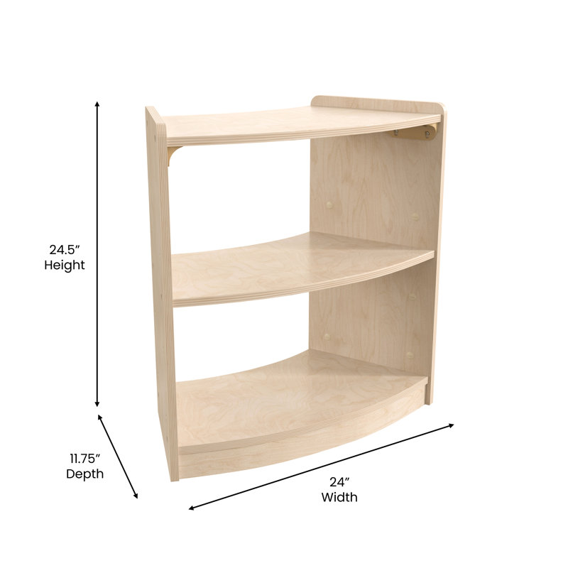 Bright Beginnings Commercial Bow Front Wooden 2 Compartment Shelving ...