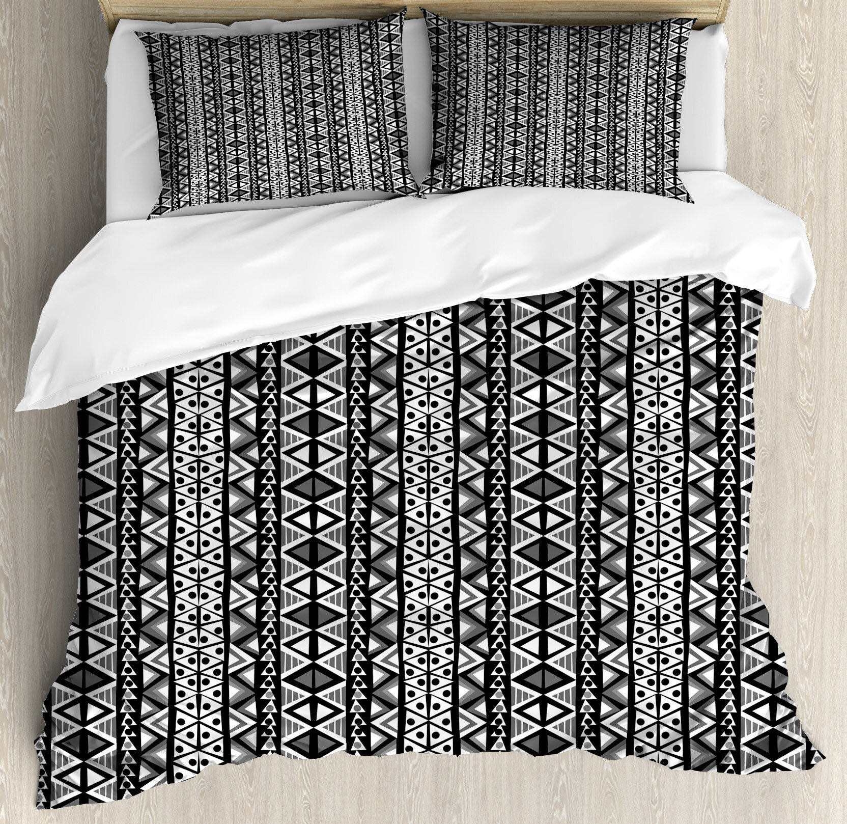 Ambesonne Western Duvet Cover Set, Boho Aztec Style, Calking, Black ...