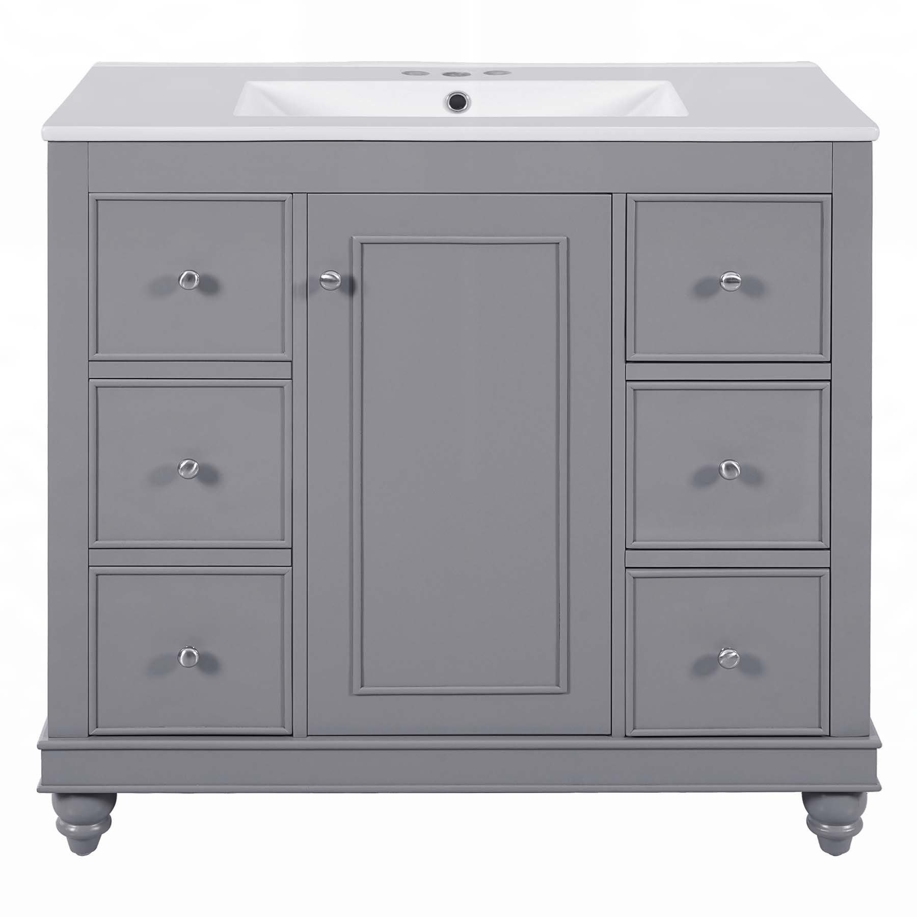 CARPET DESIGN UNLIMITED 2015 LLC Modern Bathroom Vanity with Ceramic ...