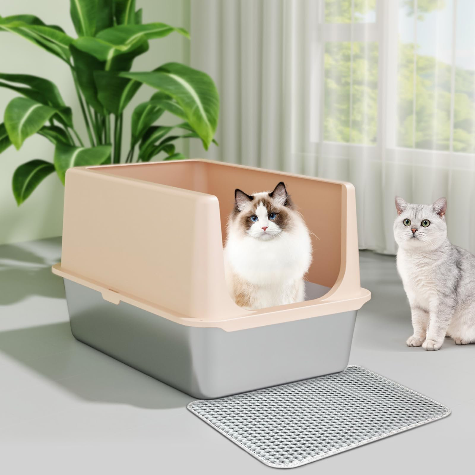 Tucker Murphy Pet™ Stainless Steel Cat Litter Box, Metal Litter Box ...