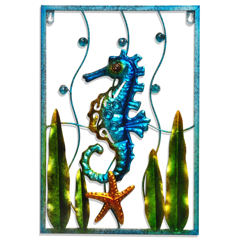 Beachcrest Home Metal Seahorse Wall Decor Seahorse Wall Art | Wayfair