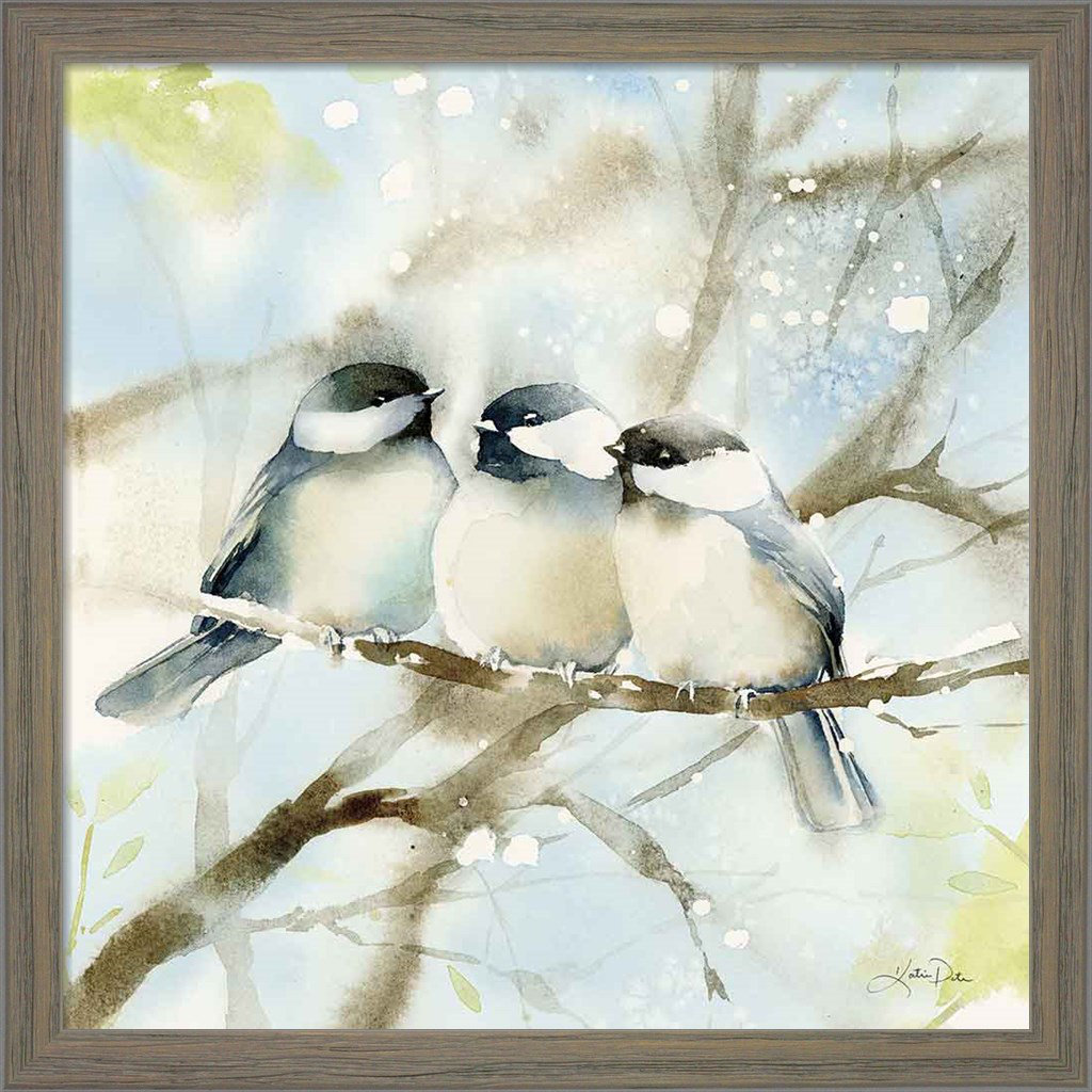 Winston Porter Three Chickadees in Spring by Katrina Pete - Picture ...