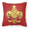 Caroline's Treasures Christmas Fleur de lis Tree with lights 14" Throw ...