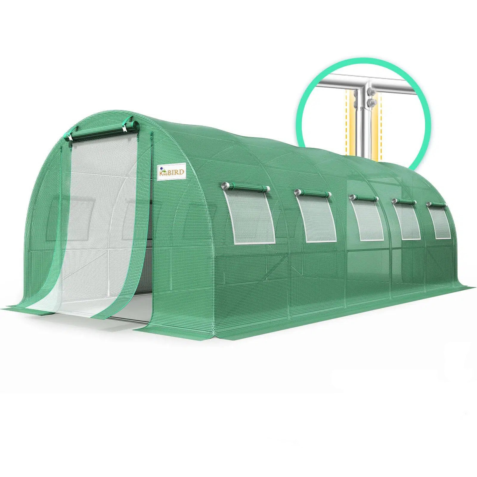 KING BIRD Premium 25x10x6.6FT Large Walk-in Greenhouse for Outdoors ...