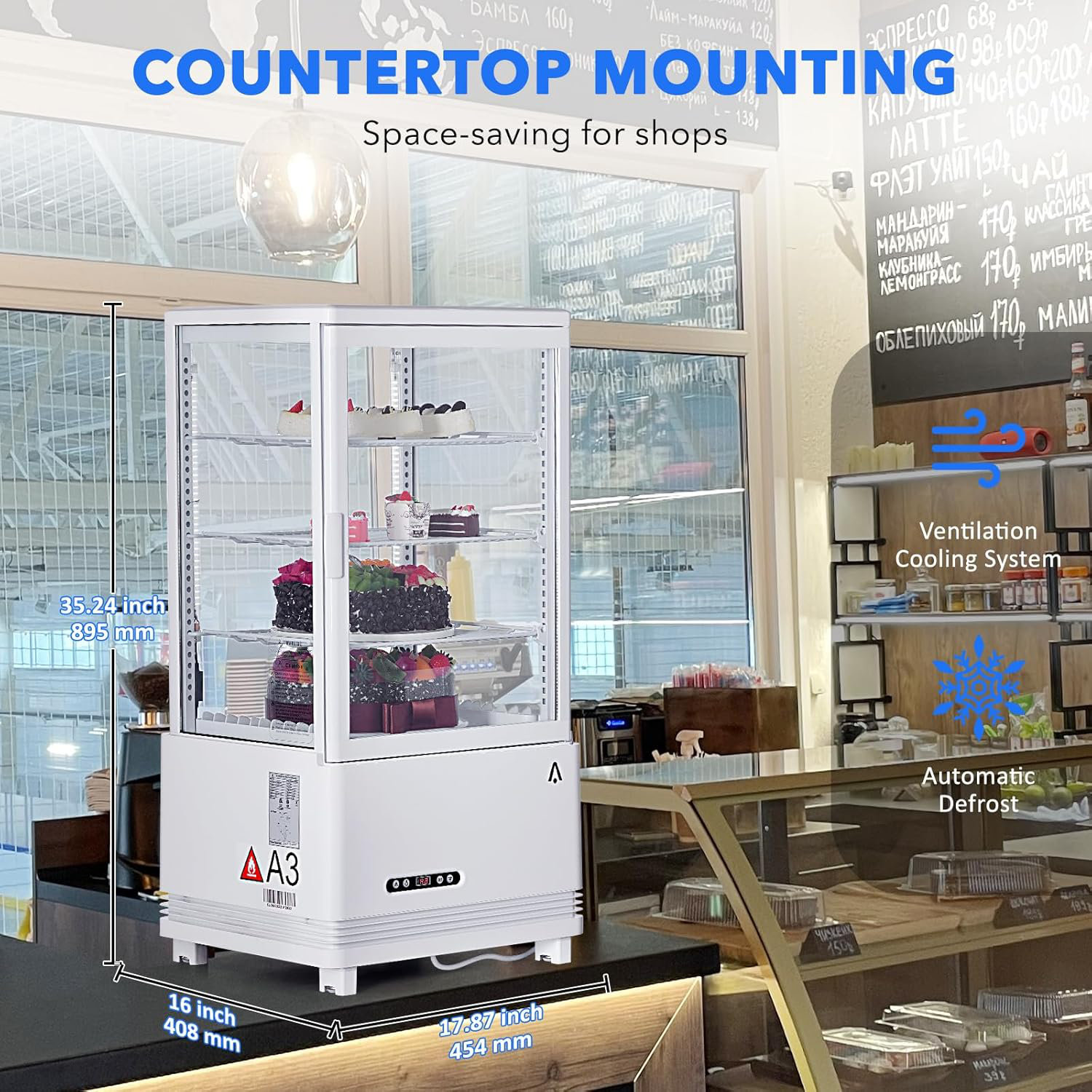 gaomon Commercial Refrigerated Display Case 2.4 Cu.Ft. - Countertop ...