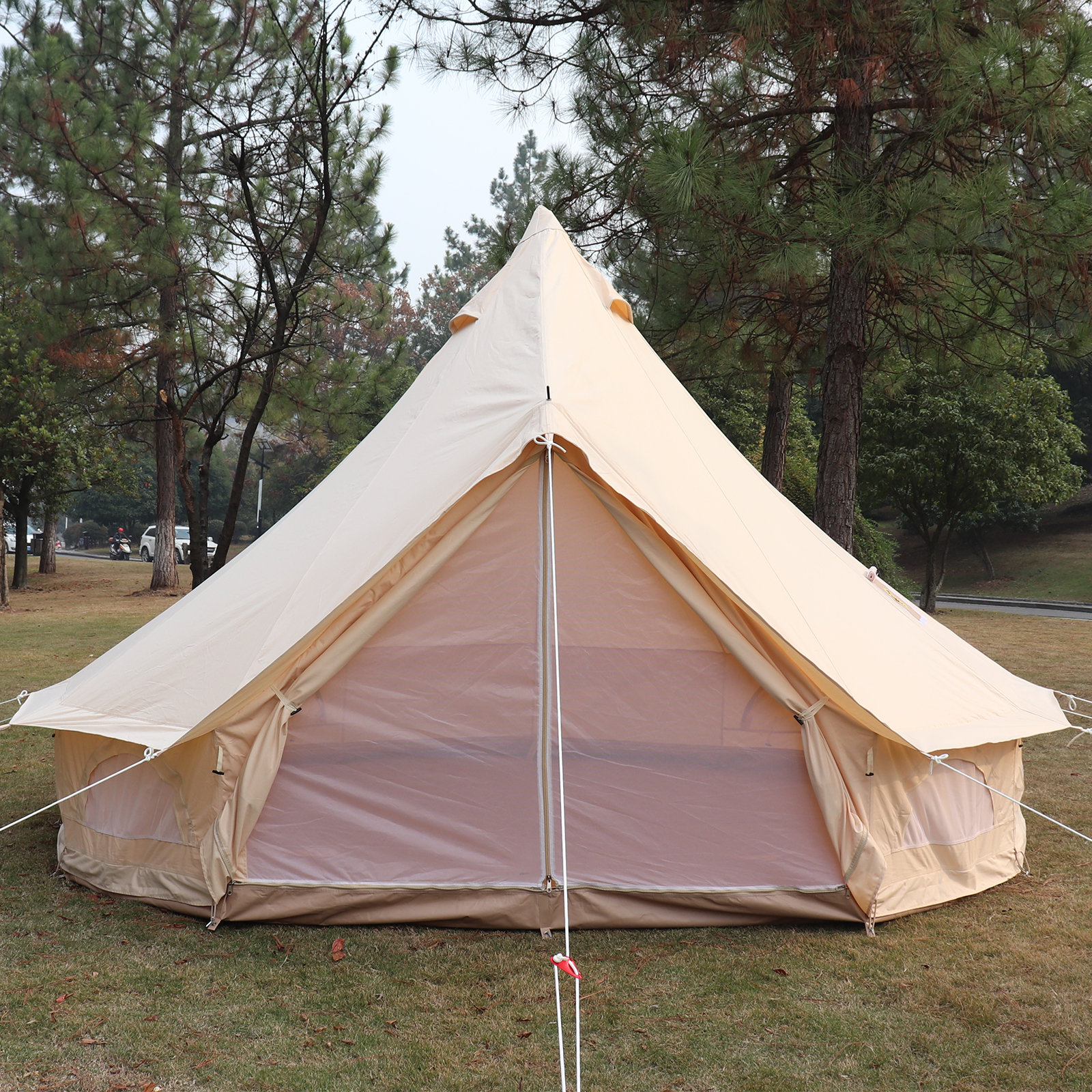 VEVOR Yurt Tent 100% Cotton Canvas Bell Tent 16ft. in Dia. Waterproof ...