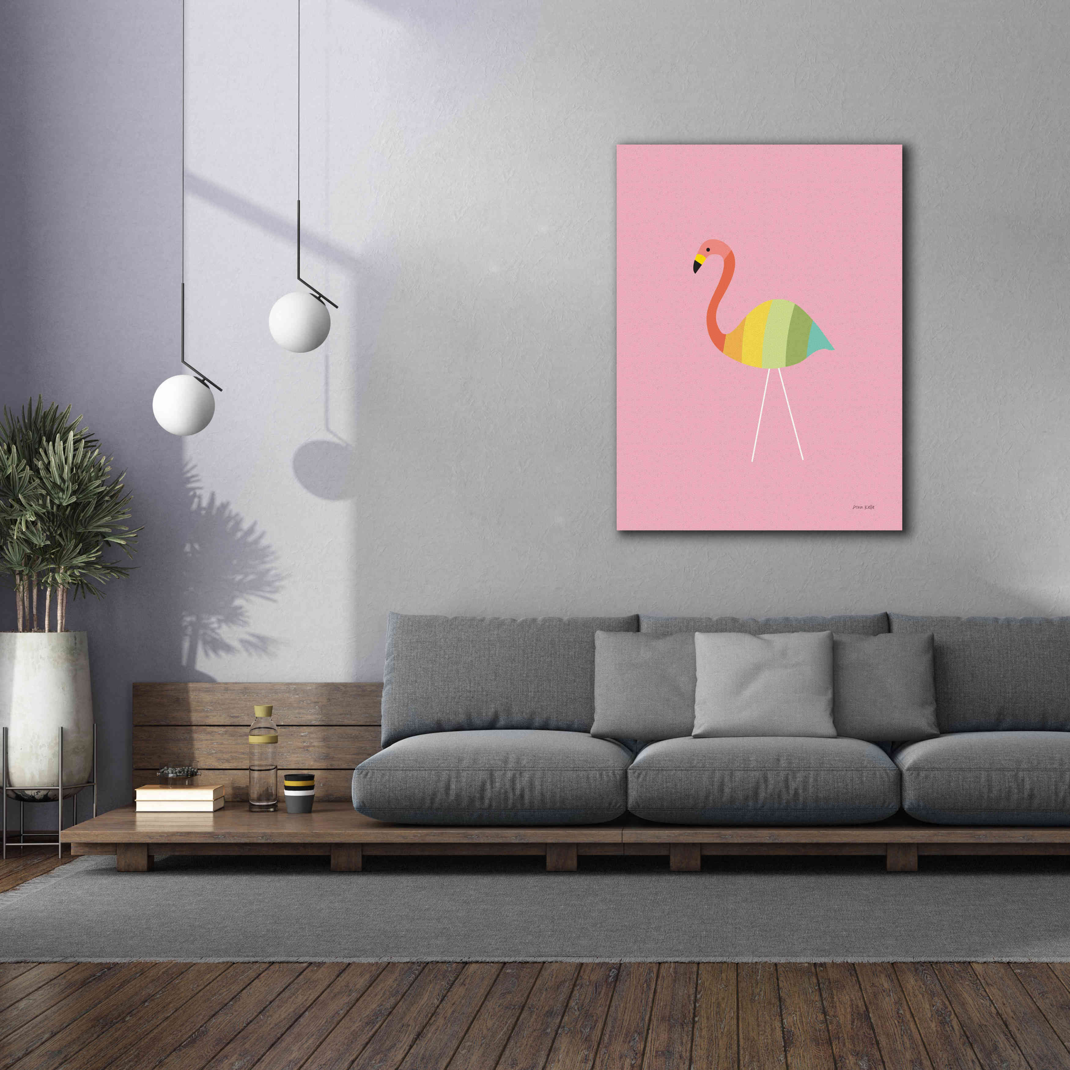 Epic Graffiti Flamingo Colours by Ann Kelle - Wrapped Canvas Graphic ...