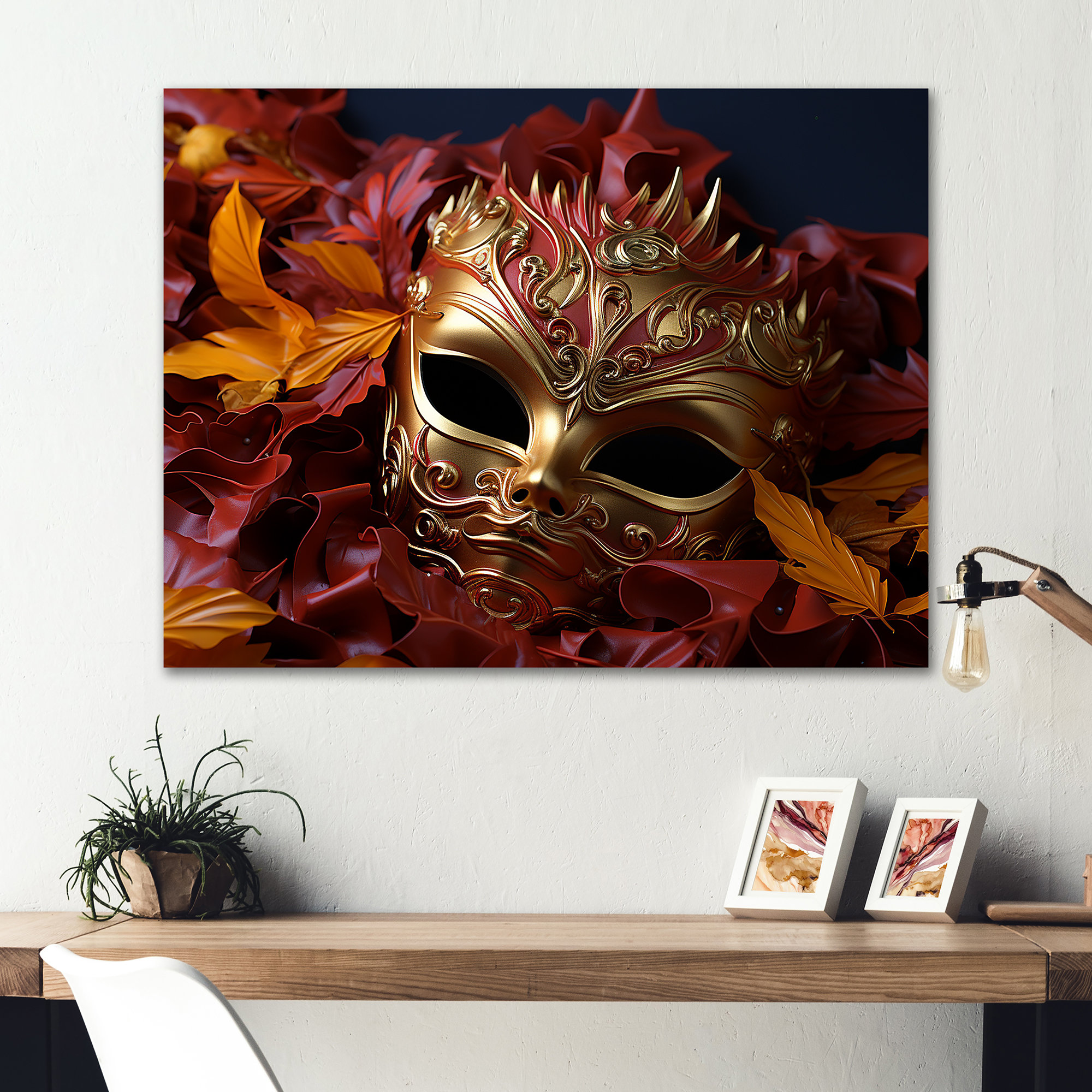 Latitude Run® Venise Italian Theater Mask II - Theater Metal Wall Art ...