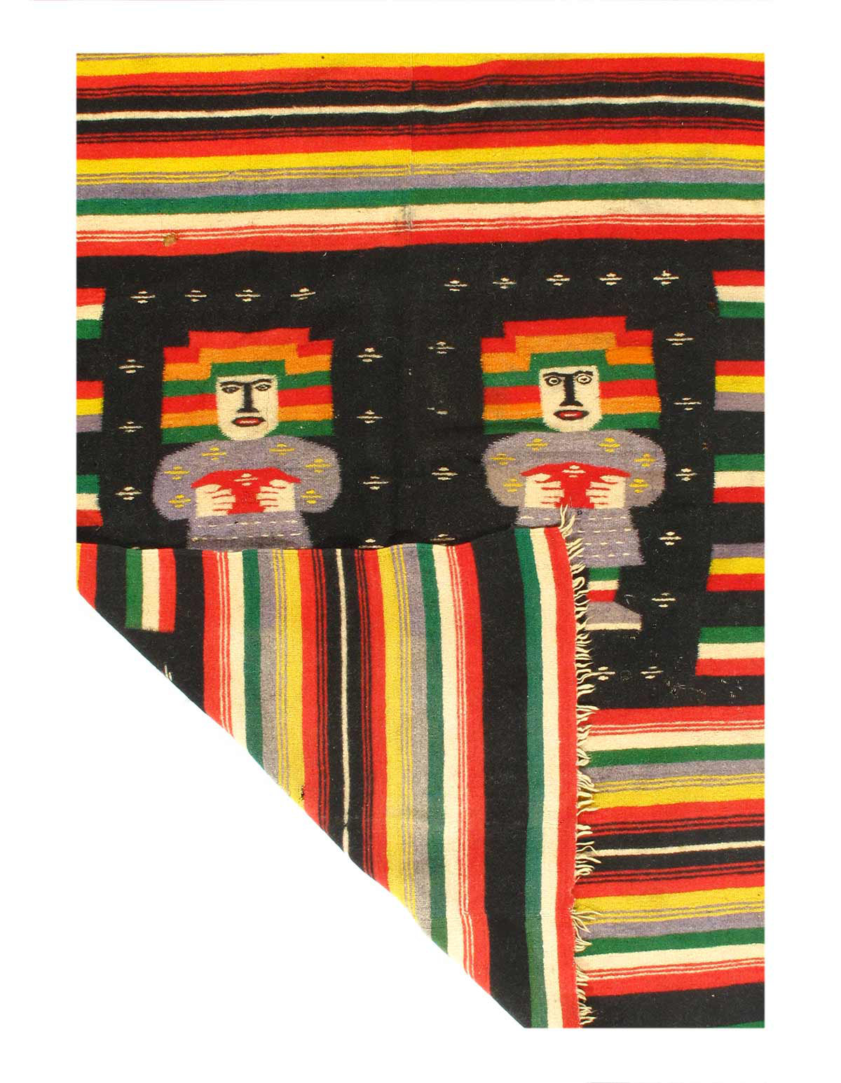 Bungalow Rose Fine Antique Mexican Flat wave rug 4'X 6'2" | Wayfair