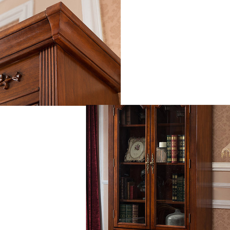 Kaoloupin European Style Vintage Solid Wood Bookcase | Wayfair