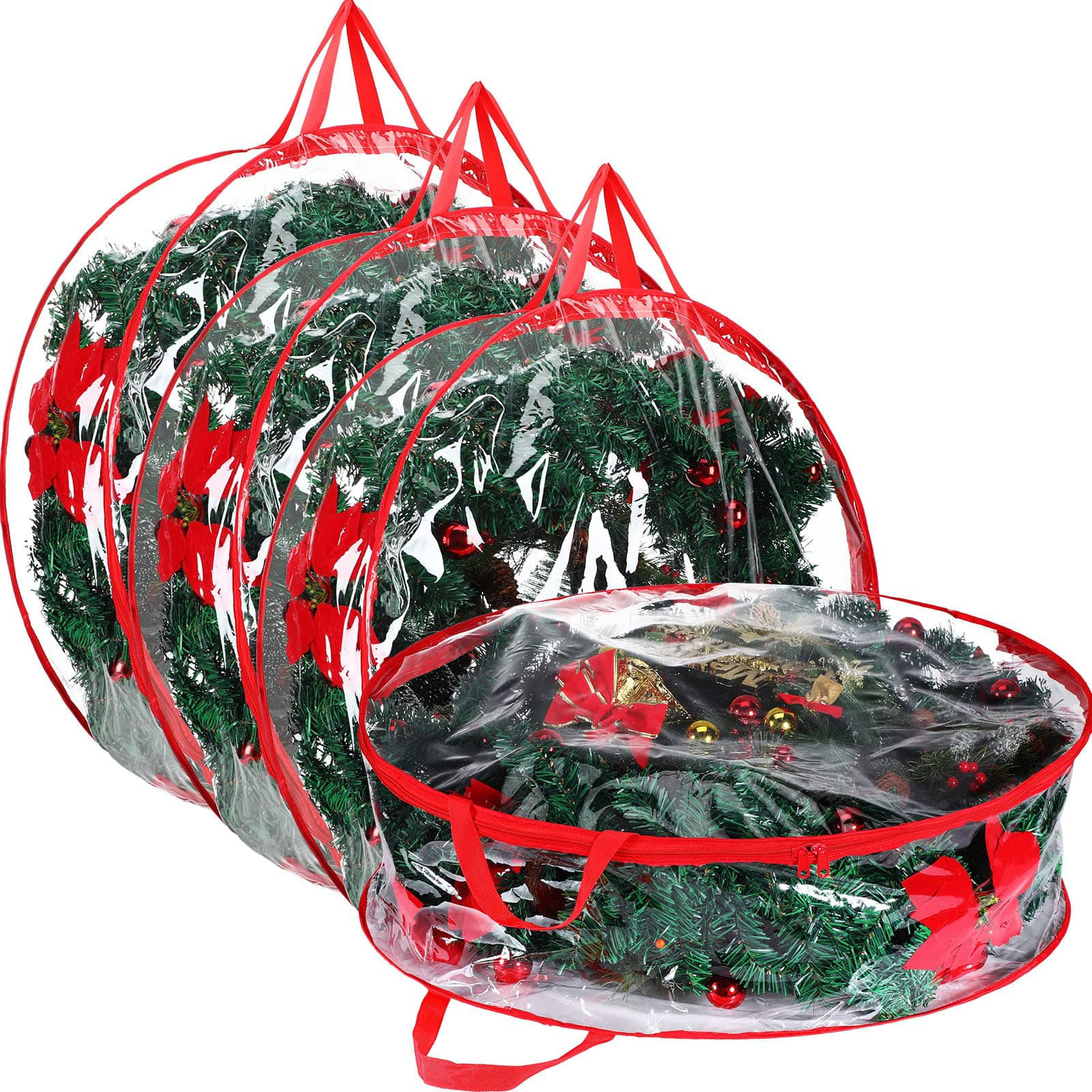 The Holiday Aisle® 4 Pieces Christmas Wreath Storage Container 24 ...