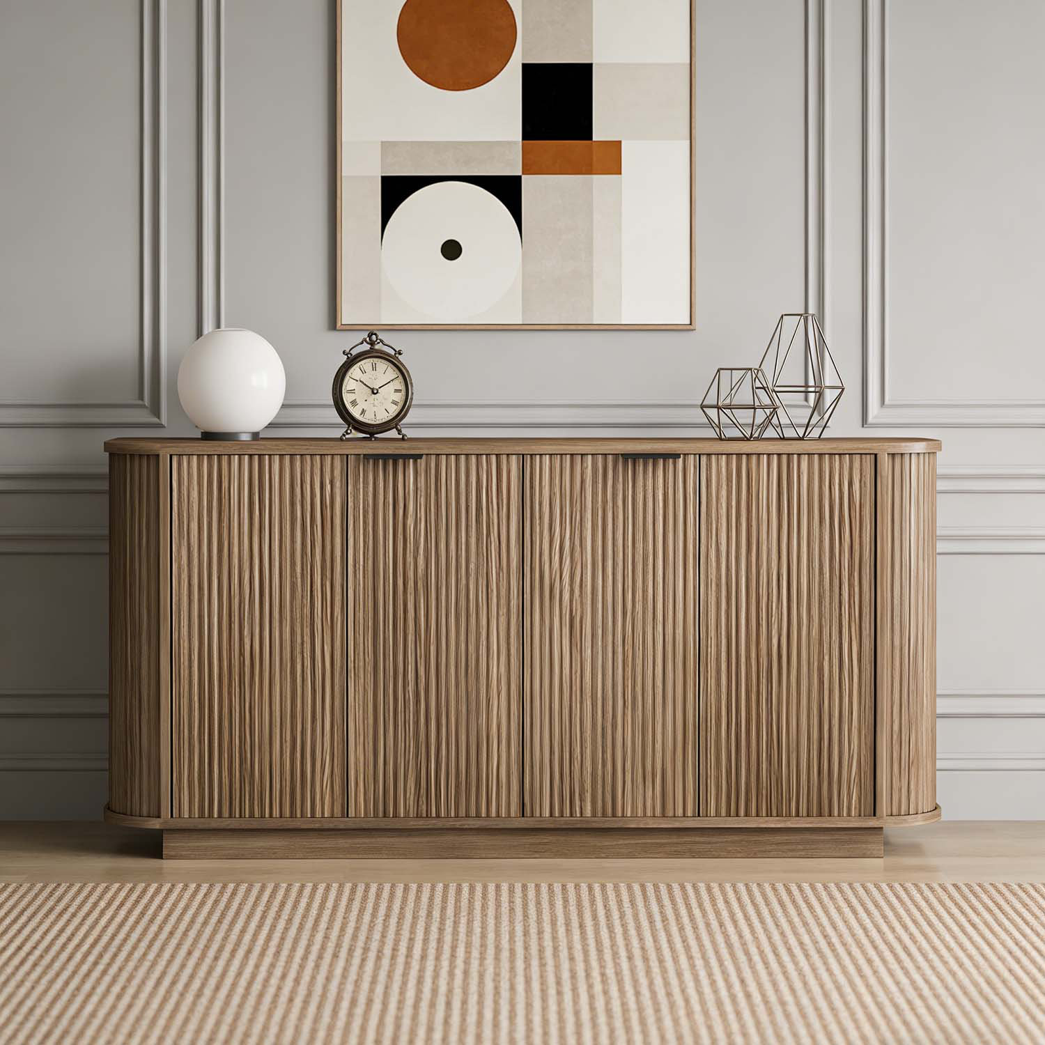 Latitude Run® Wavy Storage Sideboard Cabinet for Kitchen,Living Room ...