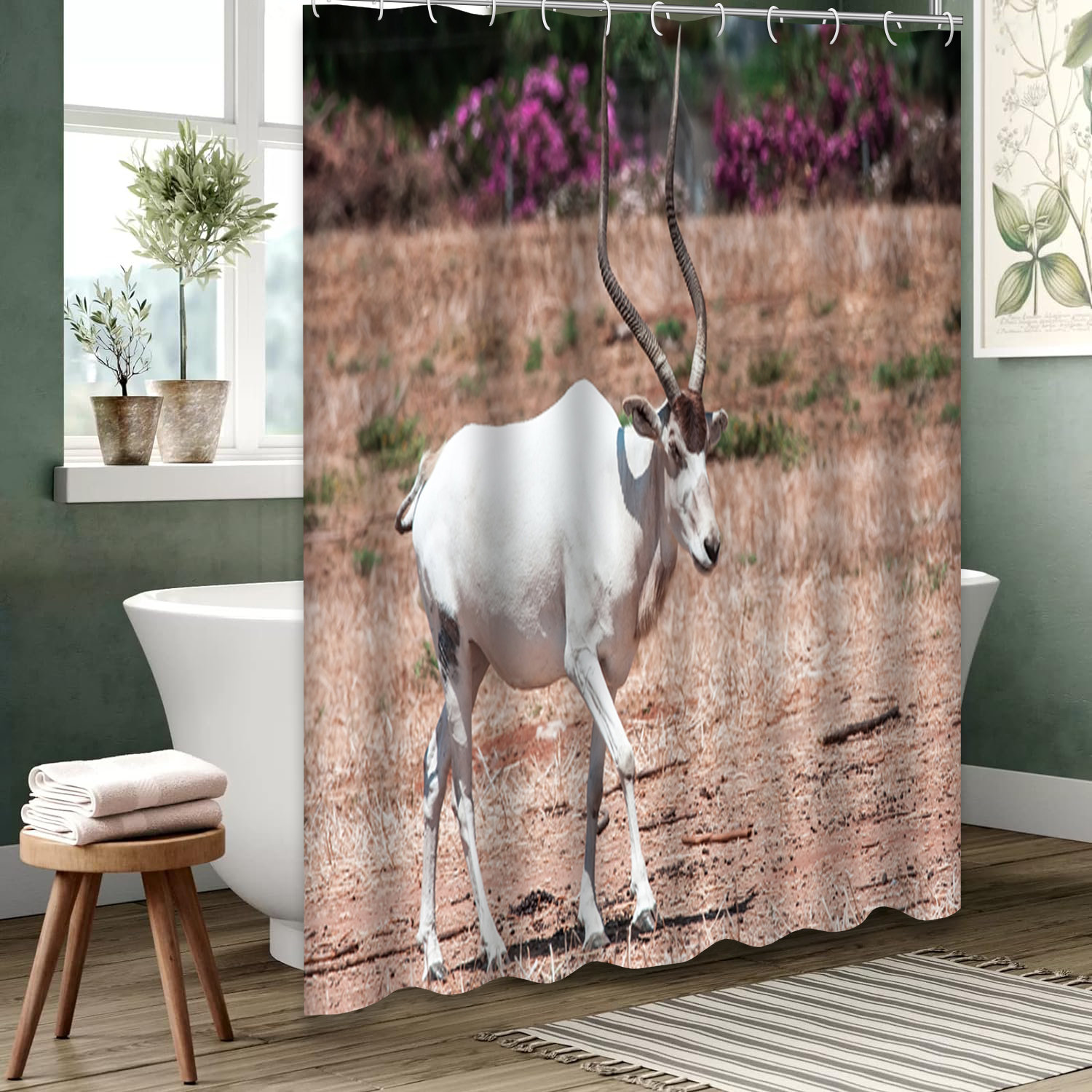 East Urban Home Buck Country Shower Curtain - Waterproof Deer Antlers ...