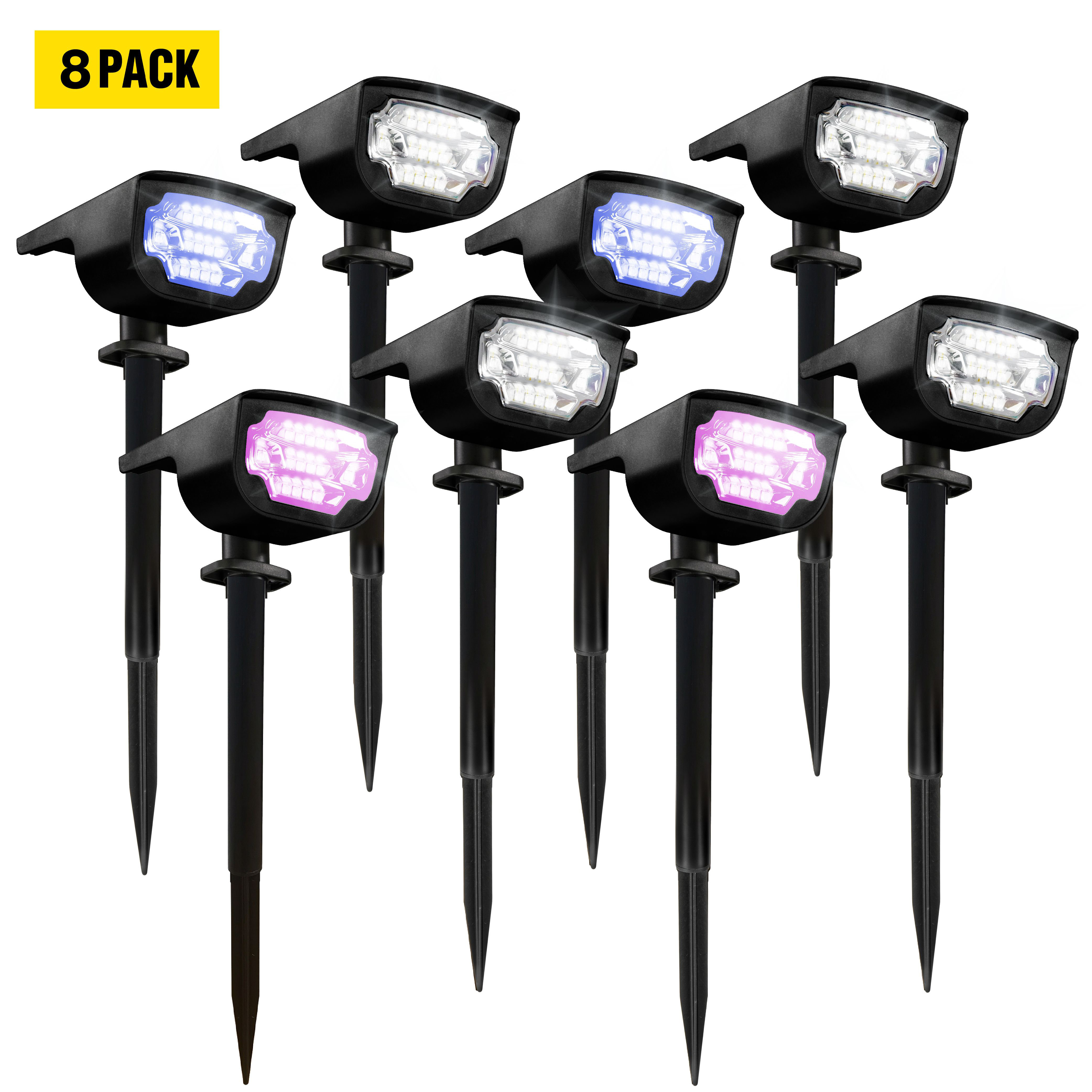Bell + Howell Black Solar Powered Integrated LED Pathway Light Pack ...