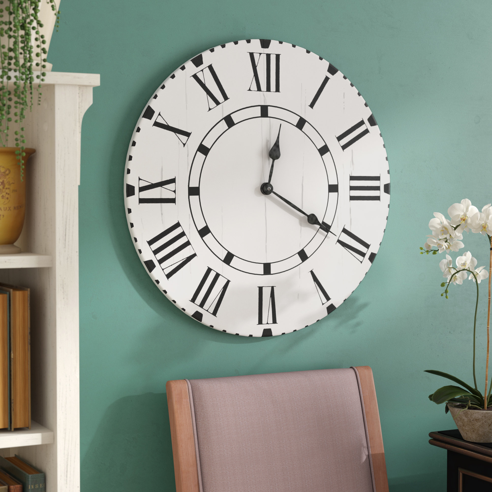August Grove® Oversized Egremont Wall Clock | Wayfair