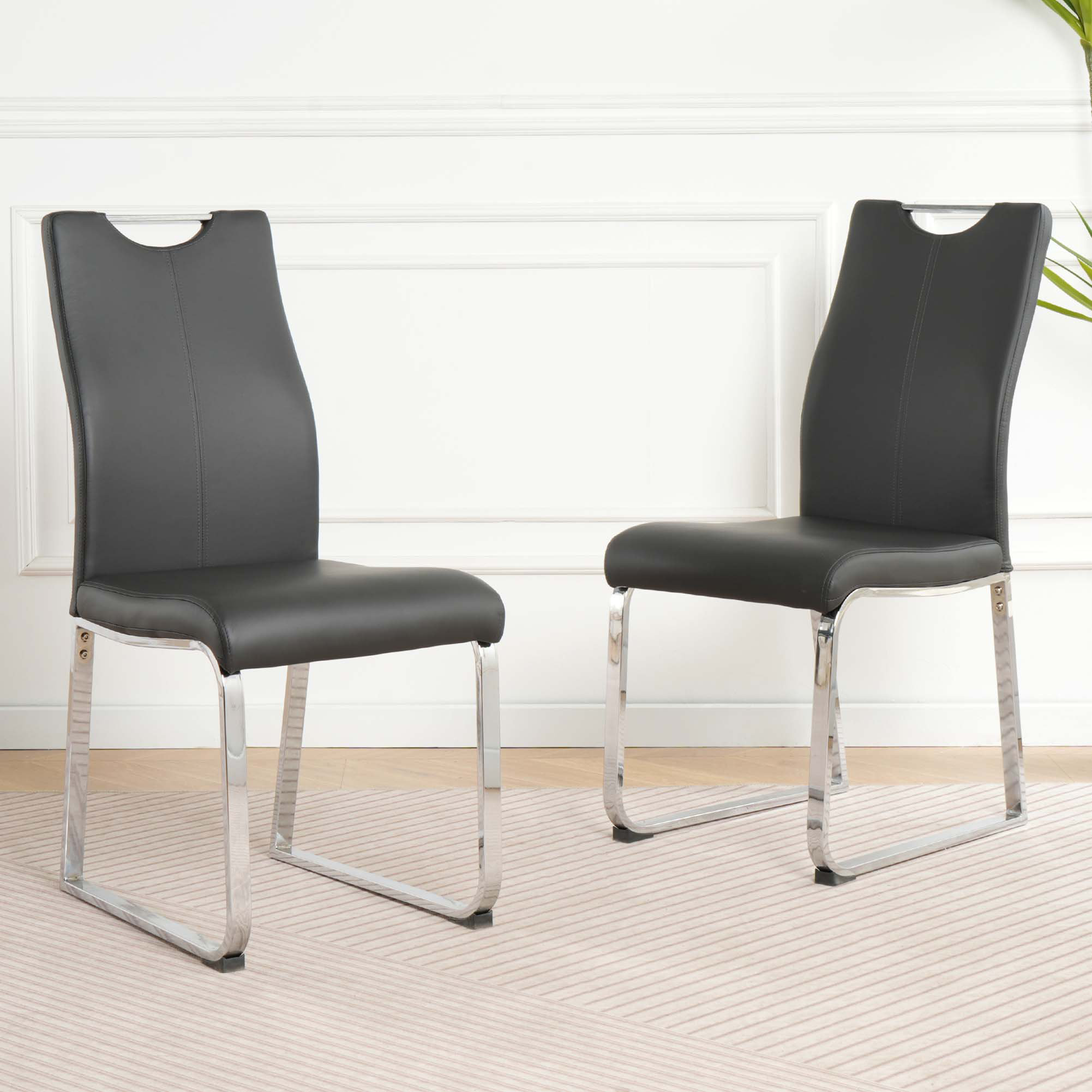 George Oliver Modern PU Dining Chair, Cloth Upholstered Chair ...
