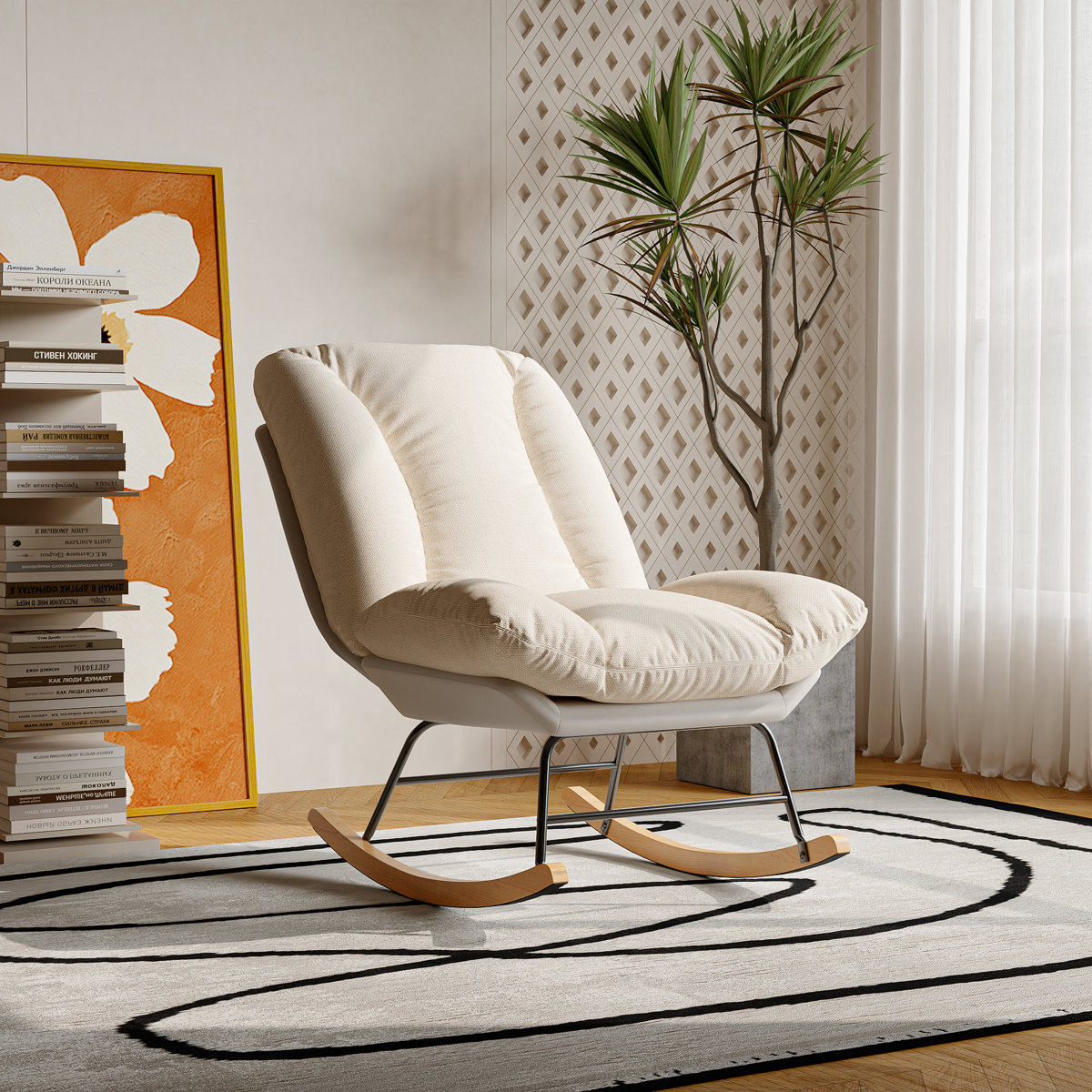 Norden Home Armless Rocking Chair – 5-Position Adjustable Backrest ...