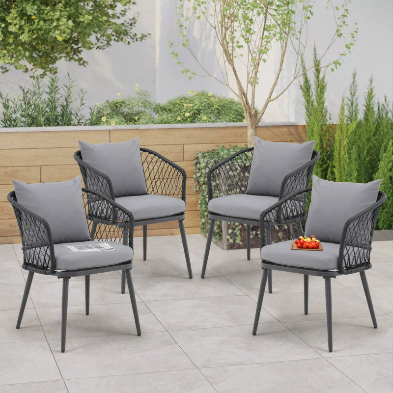 Corrigan Studio® Stembridge Outdoor Dining Chairs With Cushions(Set Of ...