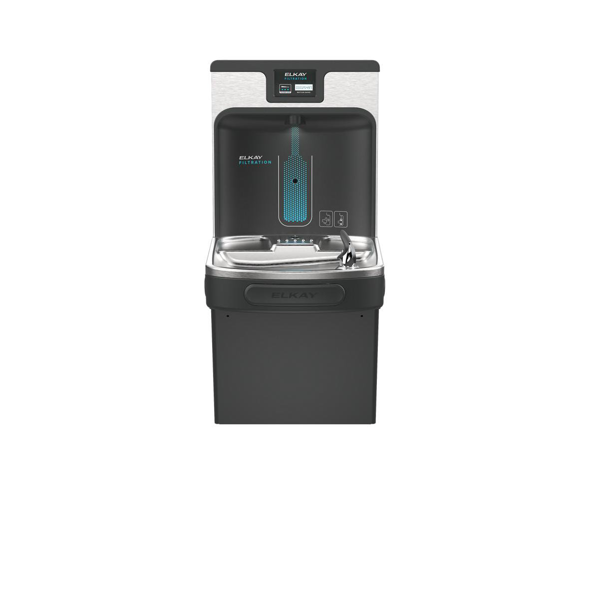 Elkay LZS8WSMP-W1 Enhanced Connected ezH2O Bottle Filling Station & Single ADA Cooler ...