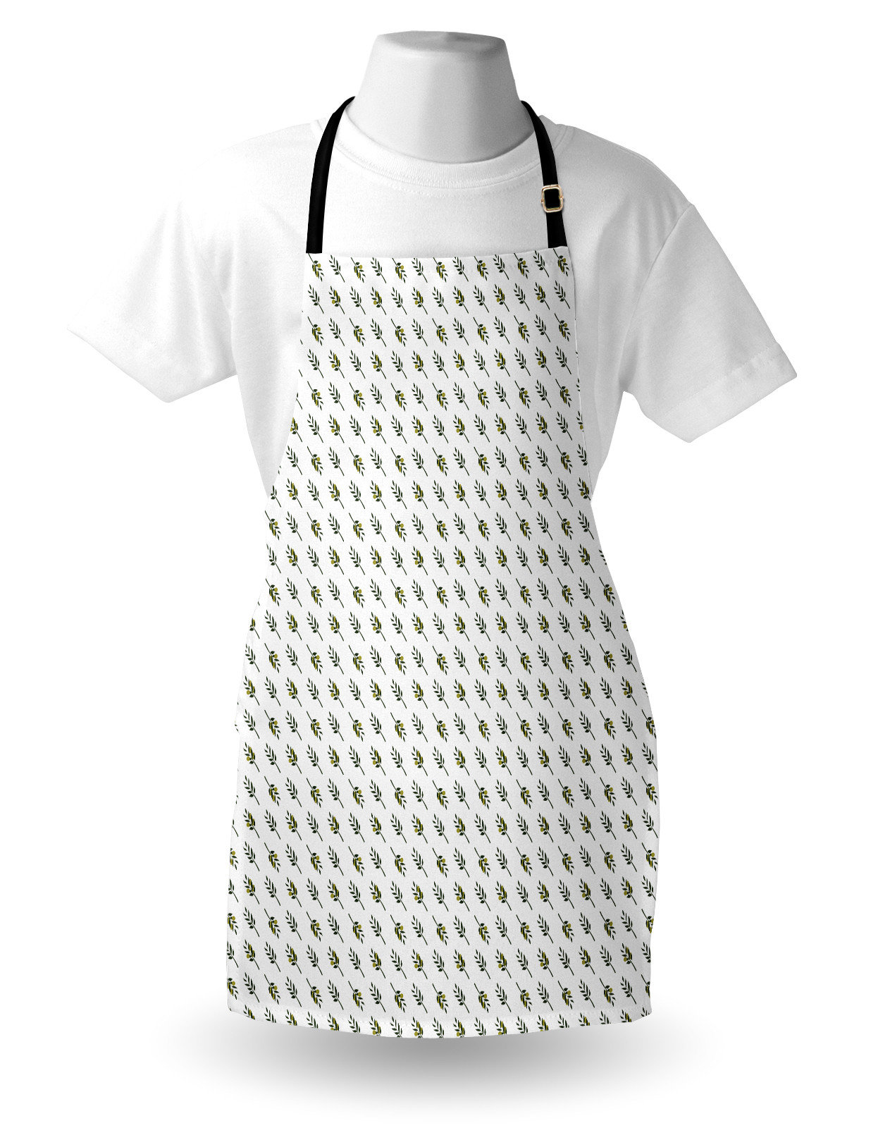 Dakota Fields Botanical Apron Unisex Diagonal Olive Branches Adult Size Evergreen Olive Green ...