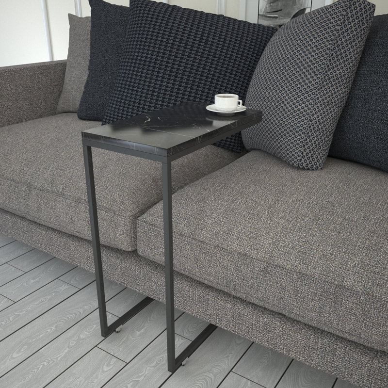Go Shopping Callen 25'' Tall C Table End Table, Black Marble | Wayfair