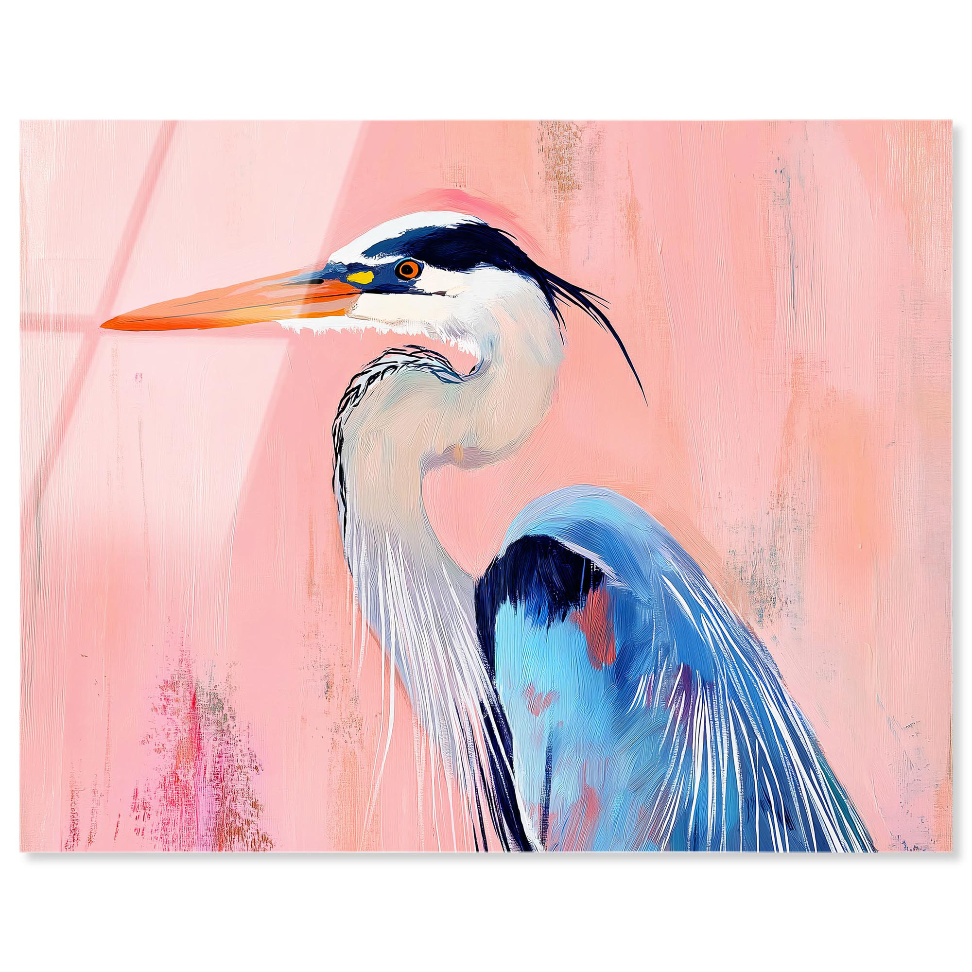 Everly Quinn Rosy Dawn Heron Acrylic Costal Wall Art by Art Remedy ...