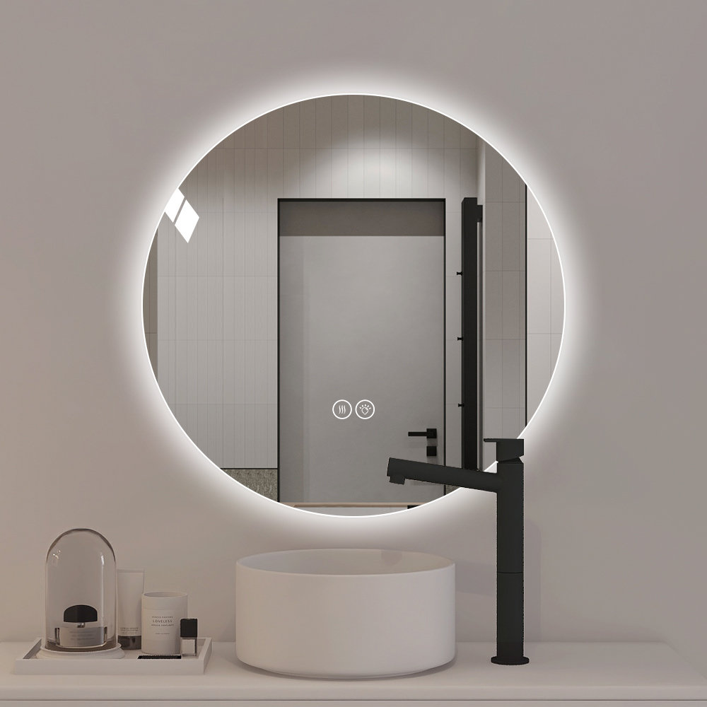 Ivy Bronx 32in Bathroom Mirror Wall Round Lighted Makeup Mirror ...
