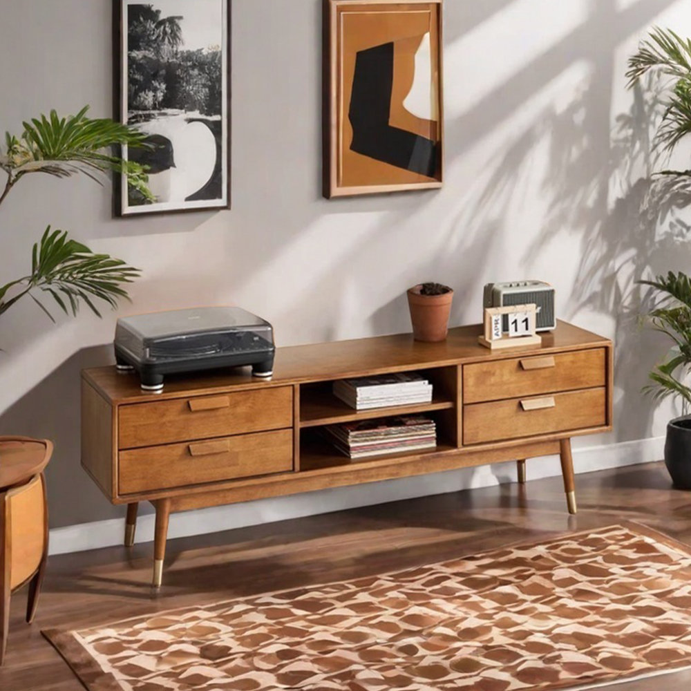 LIZIYE Japanese style design simple solid wood TV cabinet | Wayfair