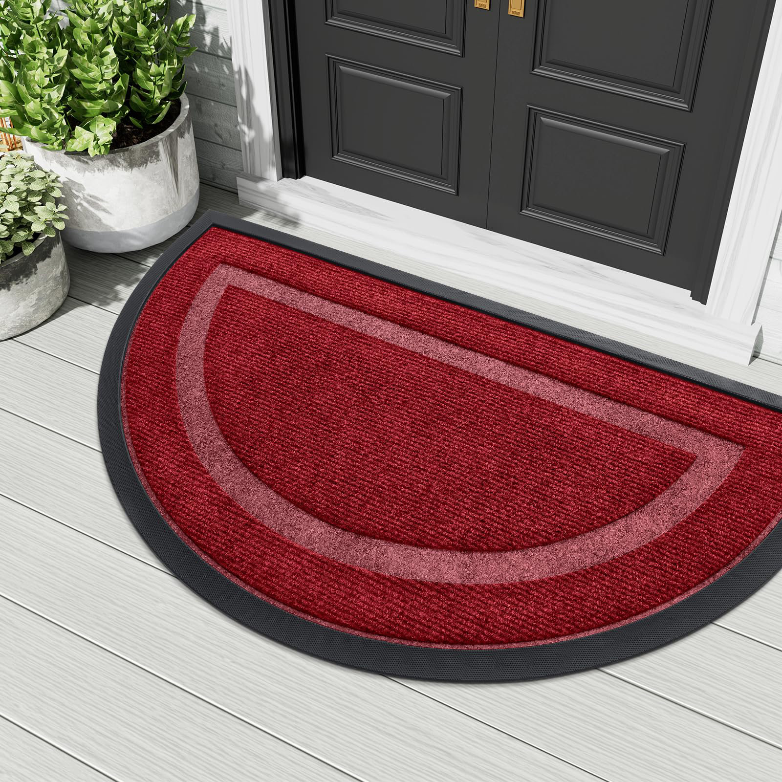 Latitude Run® Half Circle Door Mat Indoor Outdoor Entrance Welcome ...