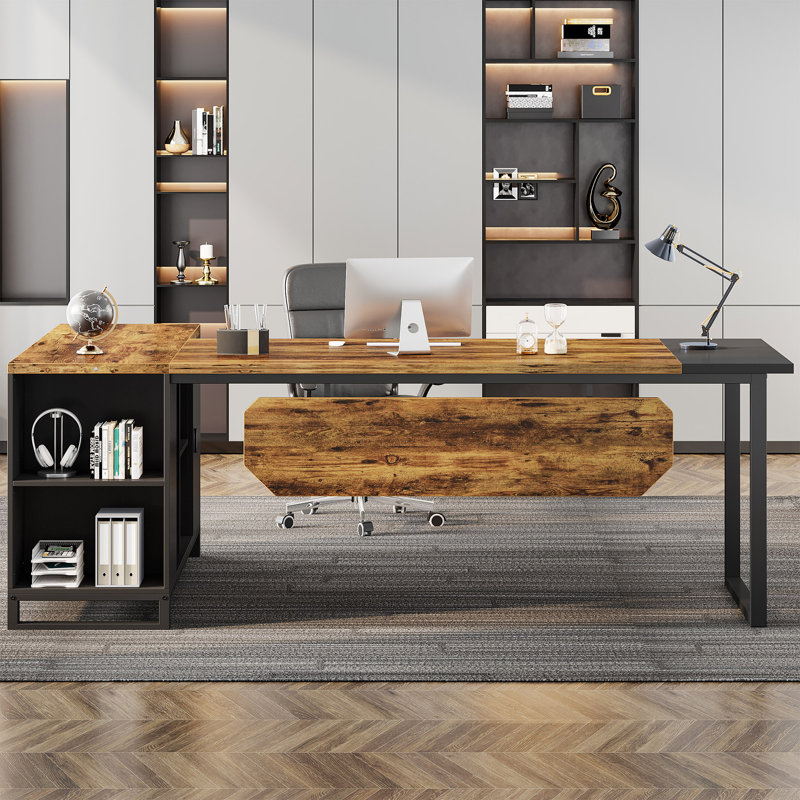 Latitude Run® Laphonso Large L-Shaped Executive Desk & Reviews | Wayfair