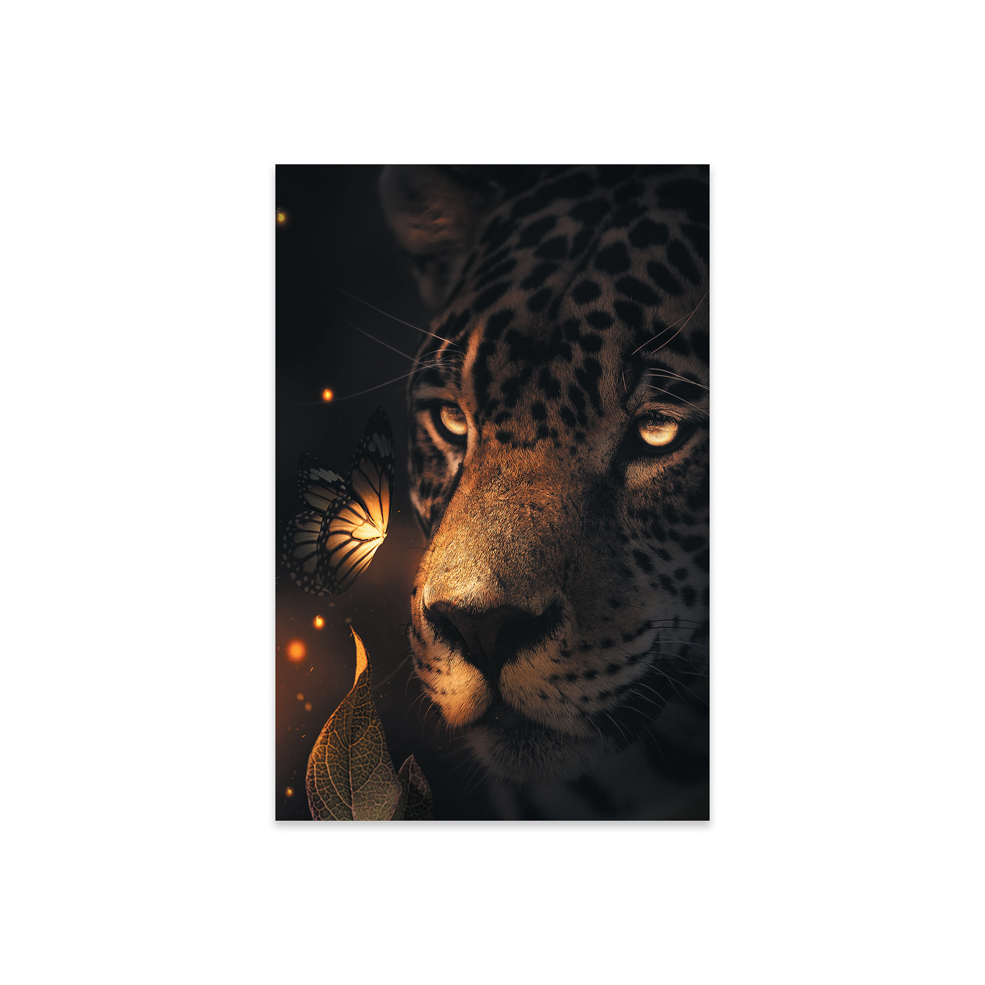 Ebern Designs " Leopard Glowing Butterfly " by Zenja Gammer - Wayfair ...