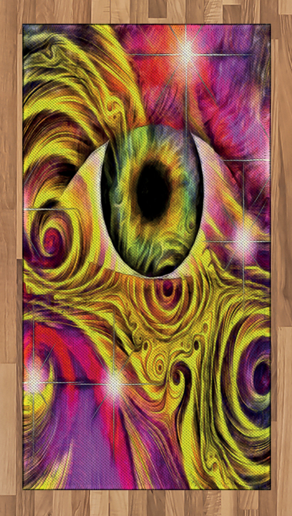 East Urban Home Psychedelic High Density Long Fiber Poly Threads ...