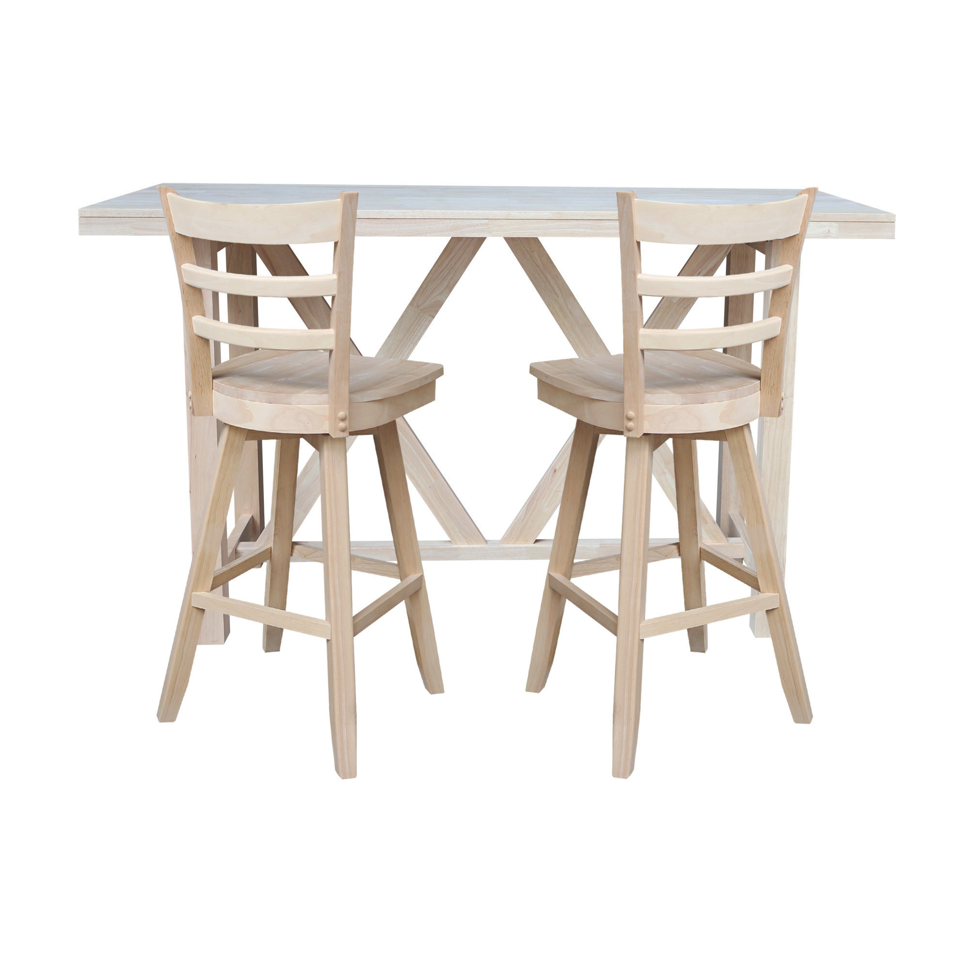 Gracie Oaks Camargo 2 - Person Bar Height Solid Wood Dining Set | Wayfair