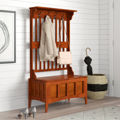 Charlton Home® Hunton Hall Tree 36'' Wide with Bench & Reviews | Wayfair