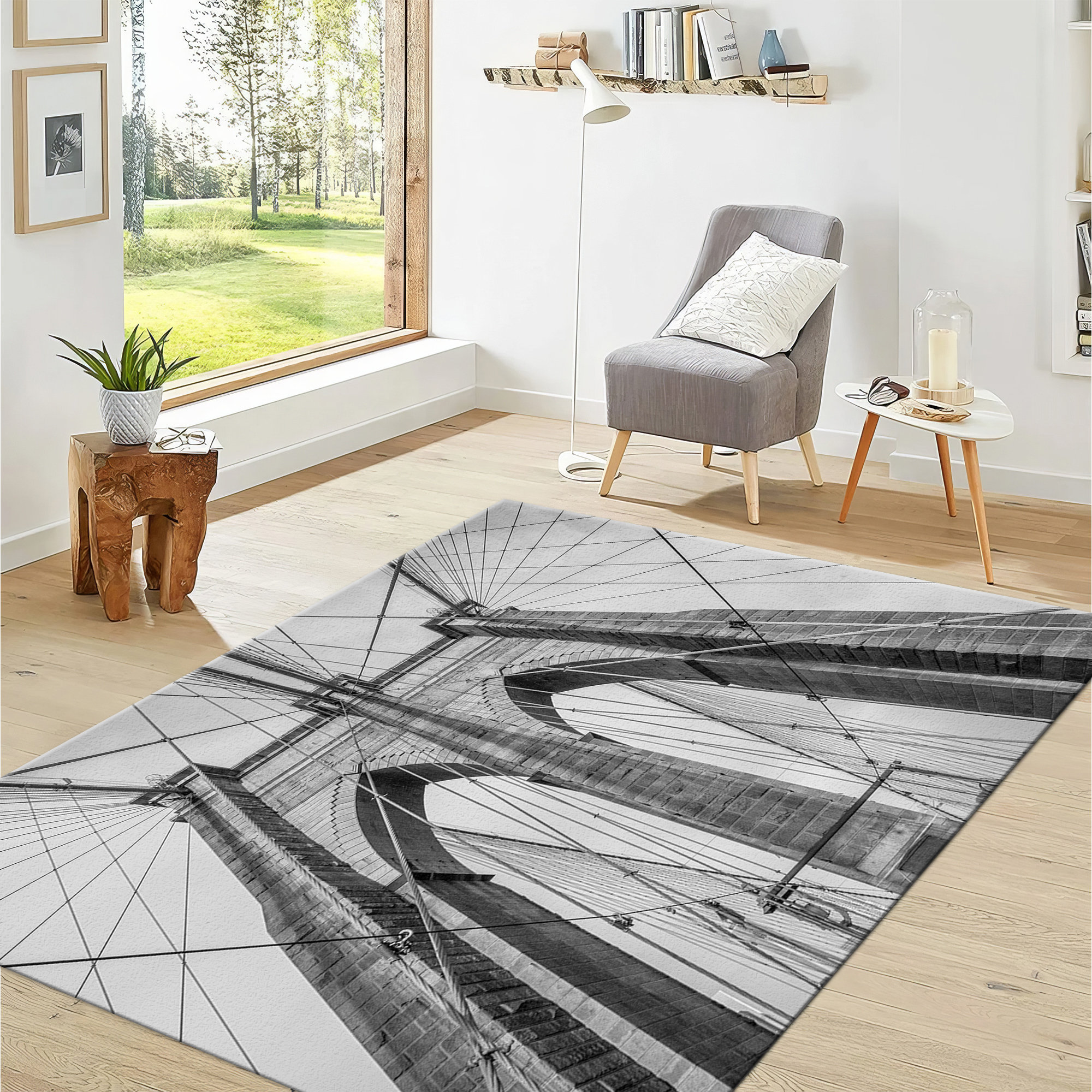 Everly Quinn Exquisite Printed Rug Featuring Intricate Floral and ...