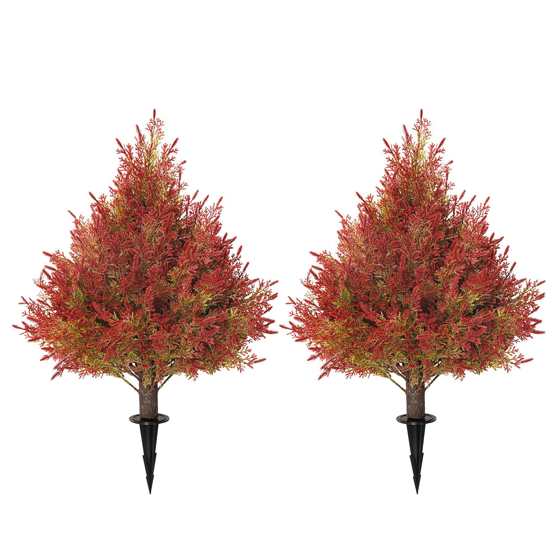 One Allium Way® Artificial Topiary Trees With Ground Spike Two 24" Tall ...