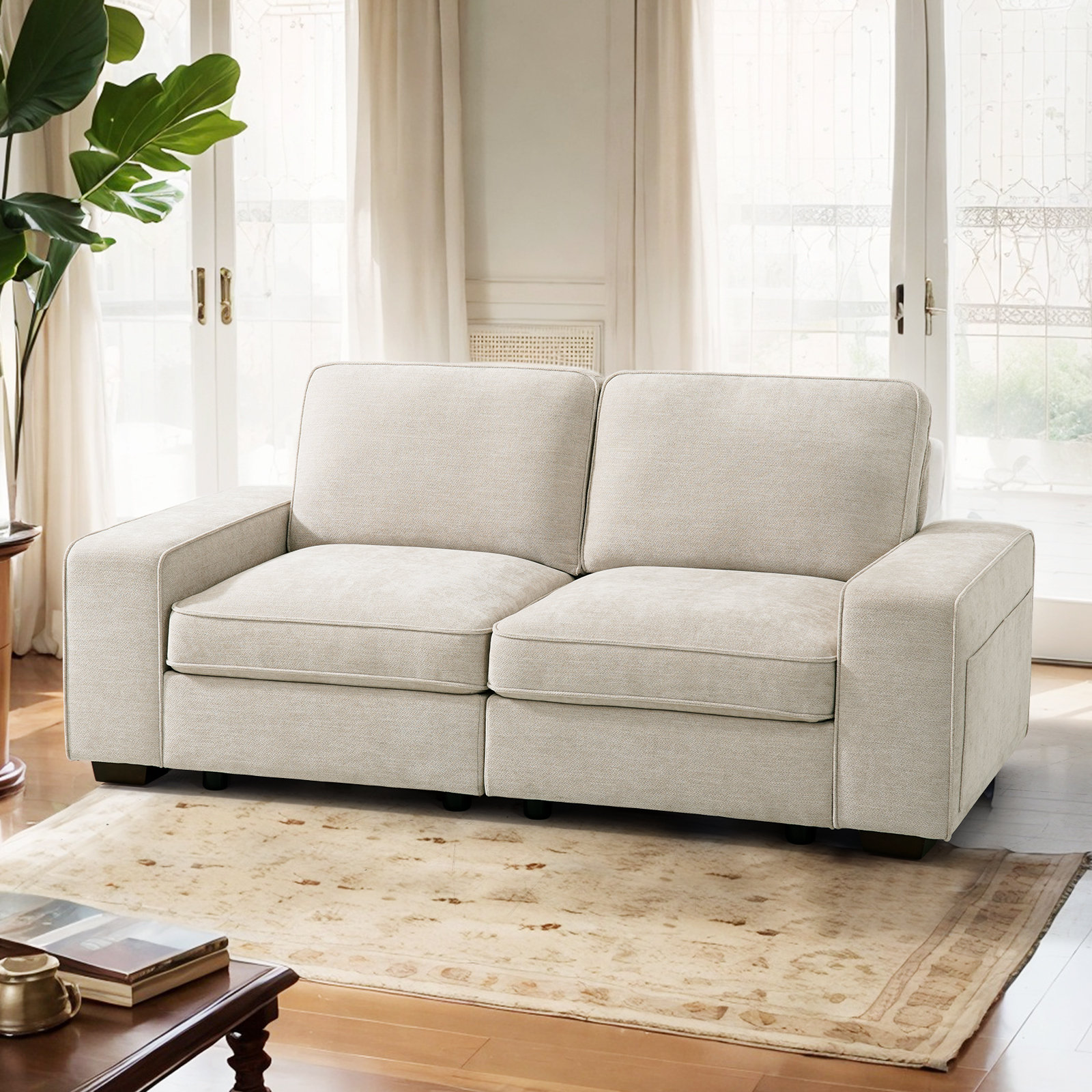 Latitude Run® Modular Sofa Couch With Seats Storage, Comfy Chenille ...