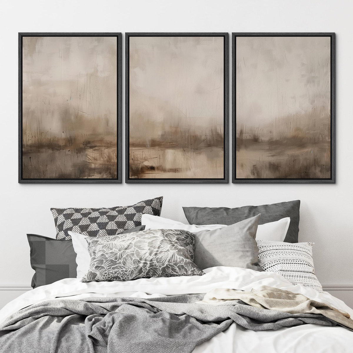 wall26 Minimalist Abstract Landscape Misty Horizons Illustration Modern ...