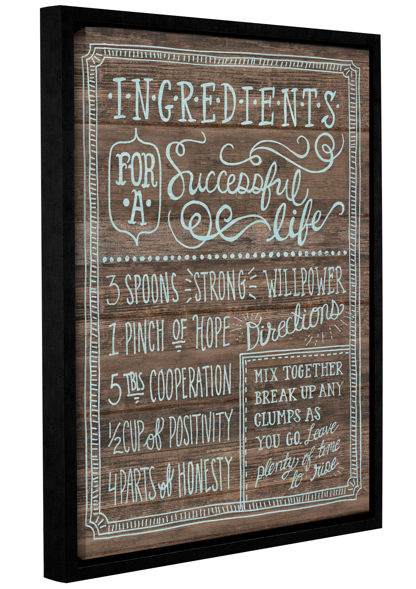 Latitude Run® 'Ingredients for Life I' Framed Textual Art on Wrapped ...