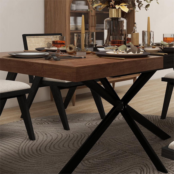 17 Stories 55.11" -70.86" Vintage Rectangular Stretch, Antique Wood ...