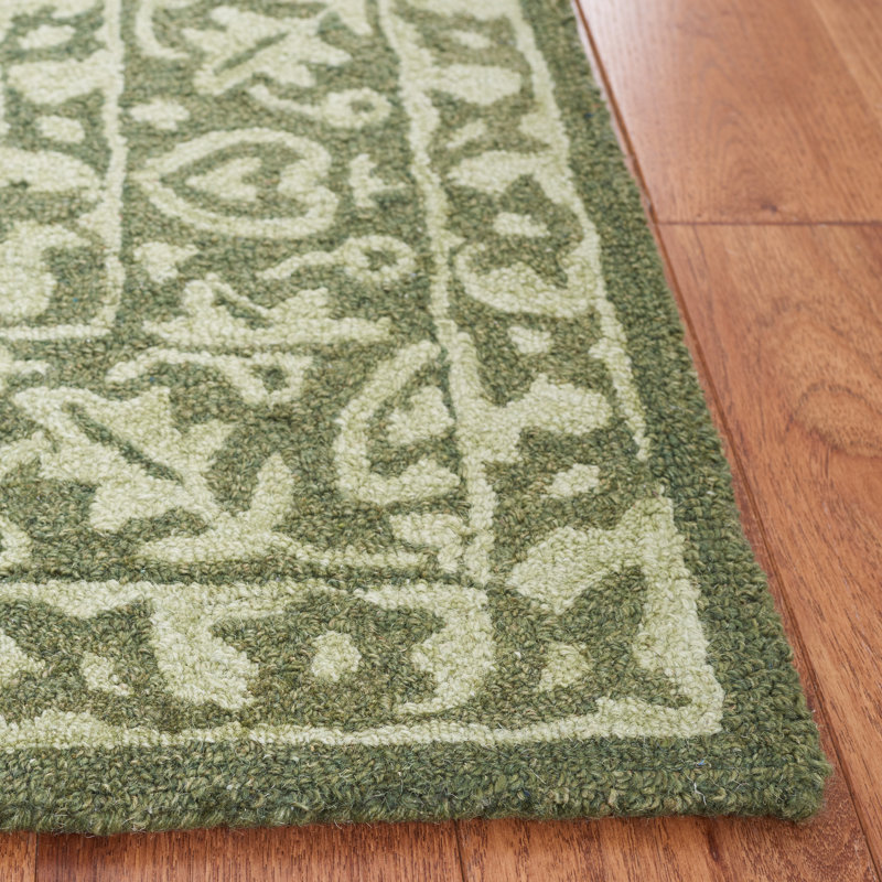 Lark Manor Ajdin Handmade Hand Tufted Green Rug | Wayfair