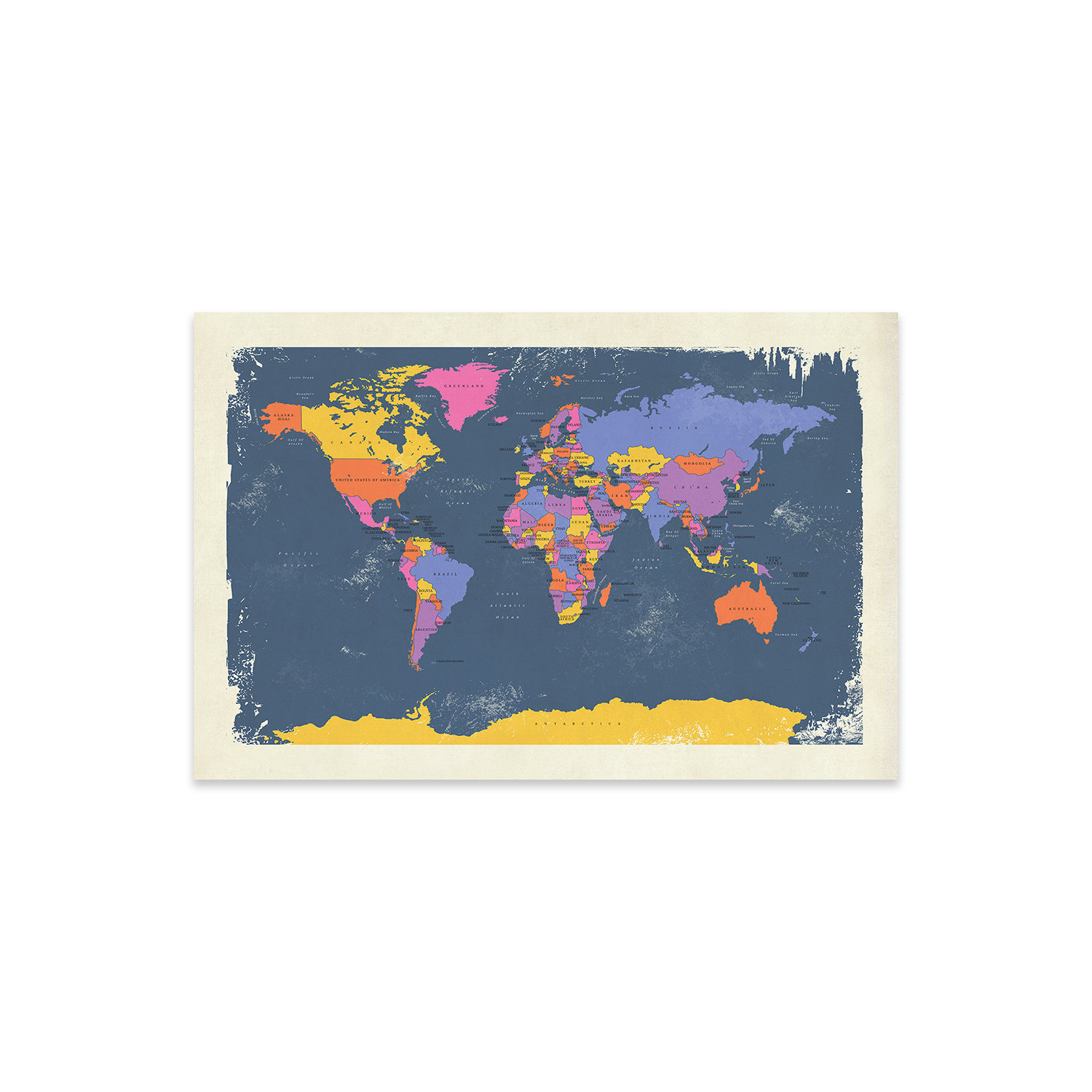 Breakwater Bay Retro Political Map of the World III by Michael Tompsett ...