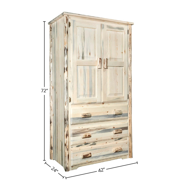 Loon Peak® Montana Collection Lodge Pole Pine Armoire | Wayfair