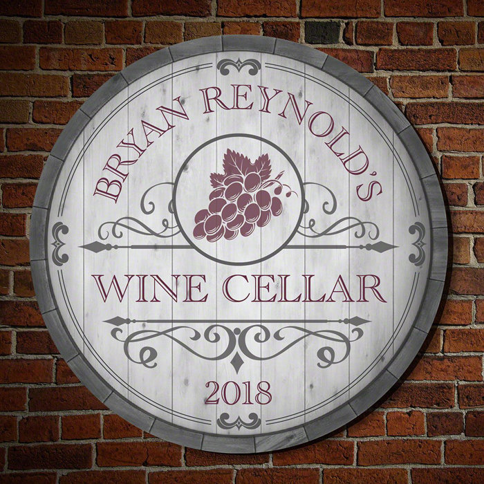 Fleur De Lis Living Barrel Personalized Wine Cellar Sign Wall Décor ...