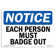 SignMission OSHA Notice - Each Person Must Badge Out Sign | Heavy Duty ...